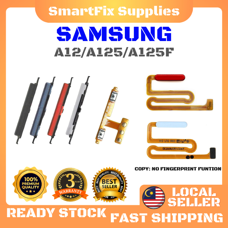Samsung A12/A125F Power OnOff+Volume Ribbon with Fingerprint Sensor A12 ...
