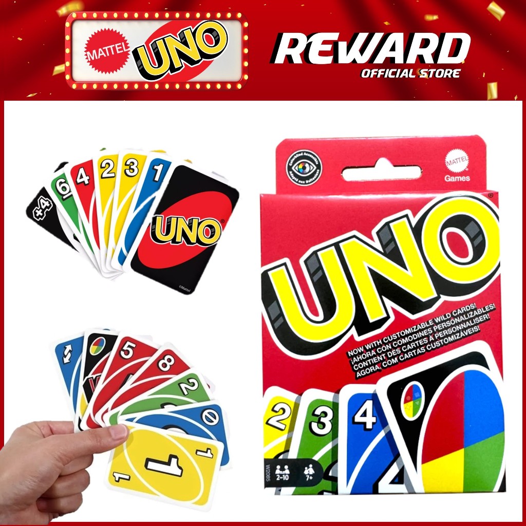 UNO Color & Number Matching Mattel Card Game for 2 to 10 Players (W2085 ...