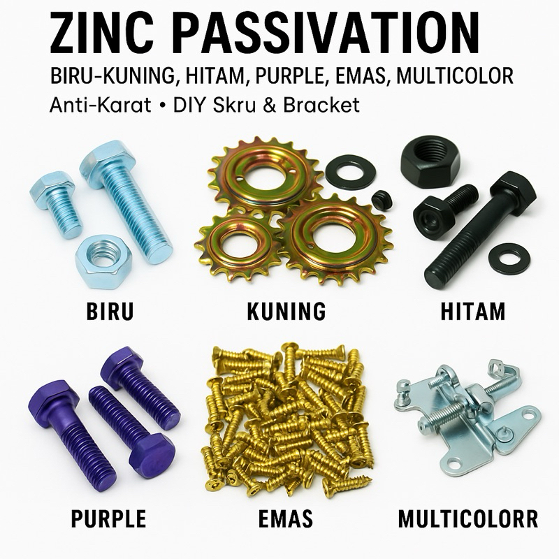 ZINC PASSIVATION WARNA (6 PILIHAN) - TG PASSIV8 | Shopee Malaysia