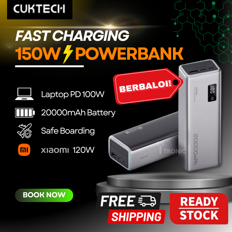 CukTech 150W 20000mAh Powerbank PB200P No.15 P Series Xiaomi 120W Fast Charging Powerbank ...