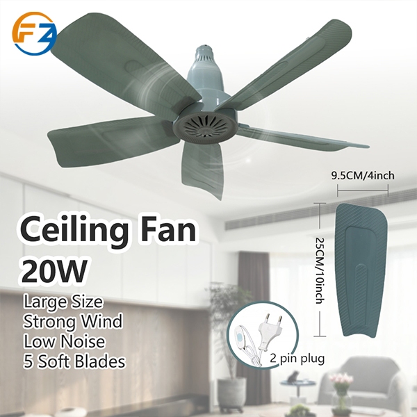 [25CM Blade Large Size] 5 Blades Strong Wind Ceiling Fan 220V 20W ...