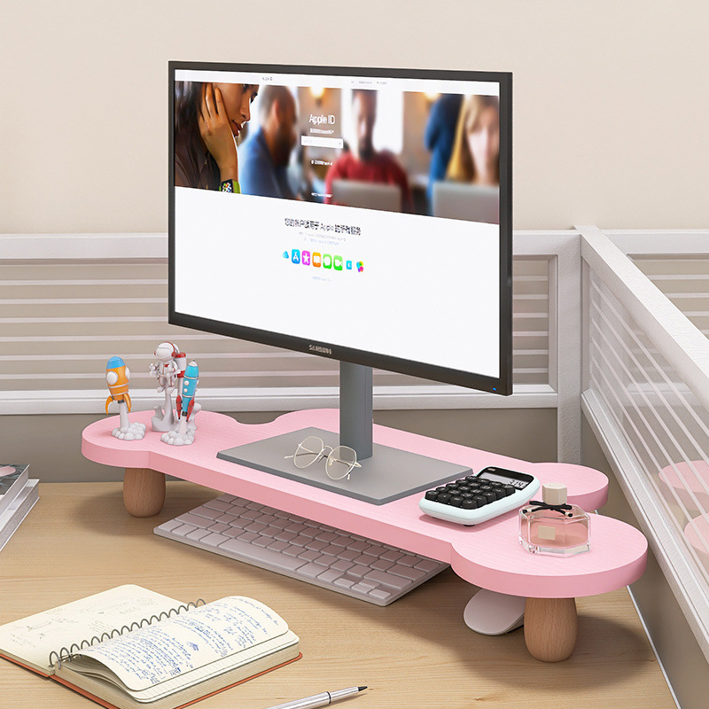 Workstation Corner Computer Riser Monitor Stand Desktop Organizer ...