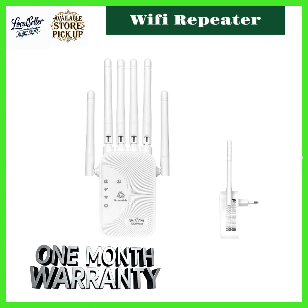 1200Mbps Wi-Fi Booster Network Amplifier Long RangeWireless WiFi Repeater 5G Dual-band WIFI ...