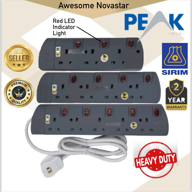 Peak Surge Protect Sirim Extension Socket Power Socket Heavyduty ...