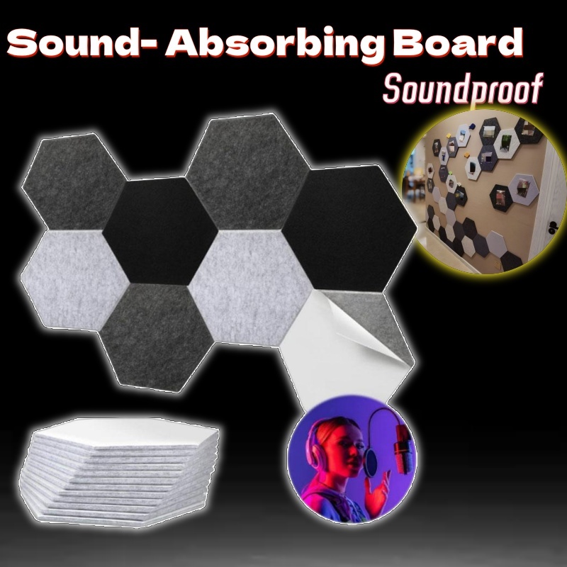Golivemic Foam HD 6 Pcs / 12 Pcs Hexagon Acoustic Panels Beveled Edge ...