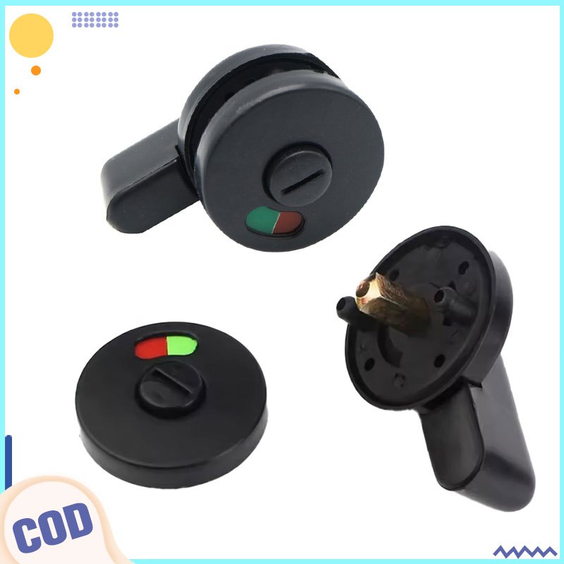 3Pcs Universal Black Privacy WC Latch Vacant Engaged Door Lock Toilet ...