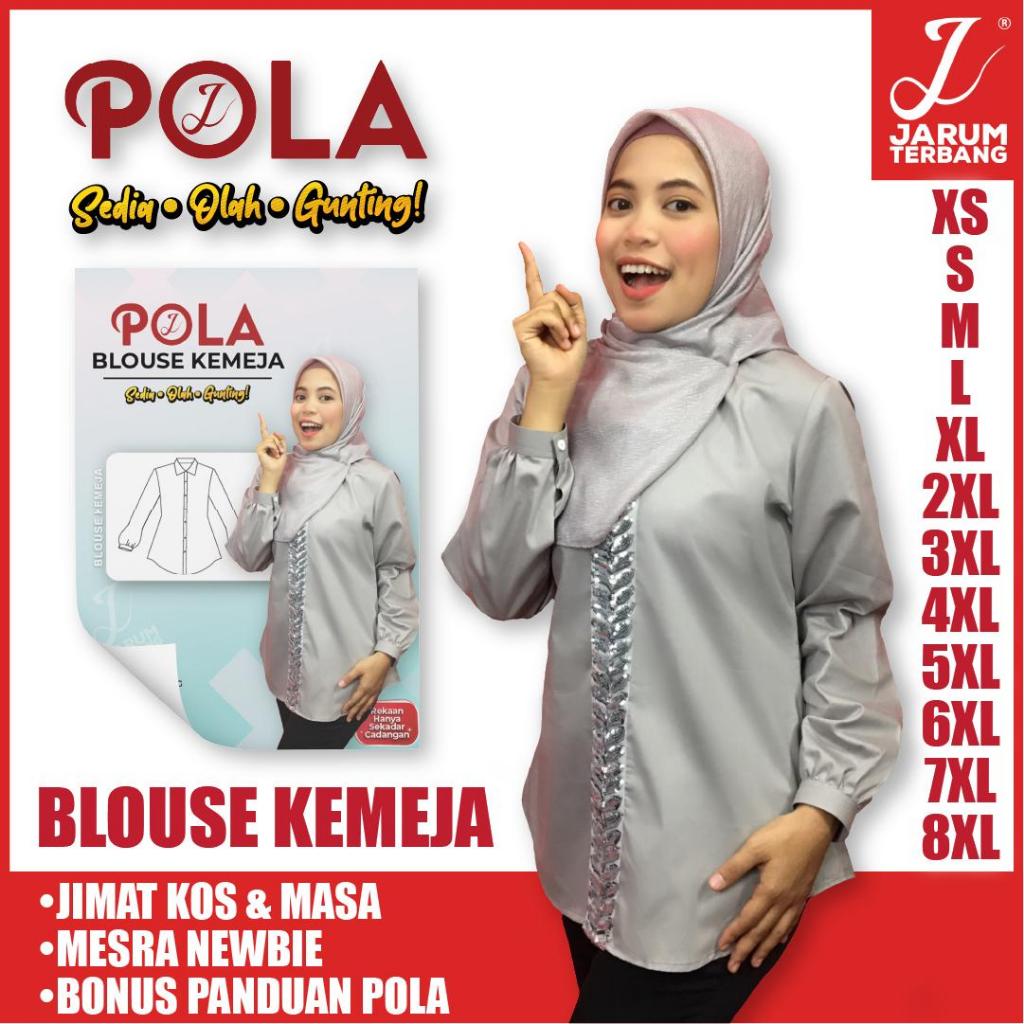 Pola Baju Blaus Kemeja | XS - 8XL | Pola Mudah Jahit SOG | Pola Lengkap ...