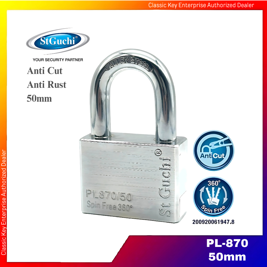 St Guchi Padlock Heavy Duty Outdoor Indoor Use Model SGPL-870 (Size ...