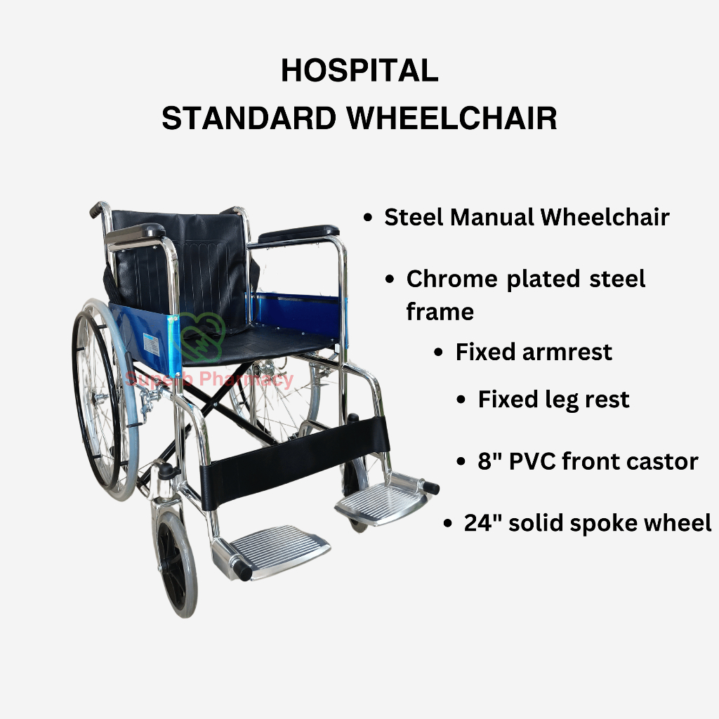 Hospital Standard Wheelchair (Kerusi Roda Hospital) | Shopee Malaysia