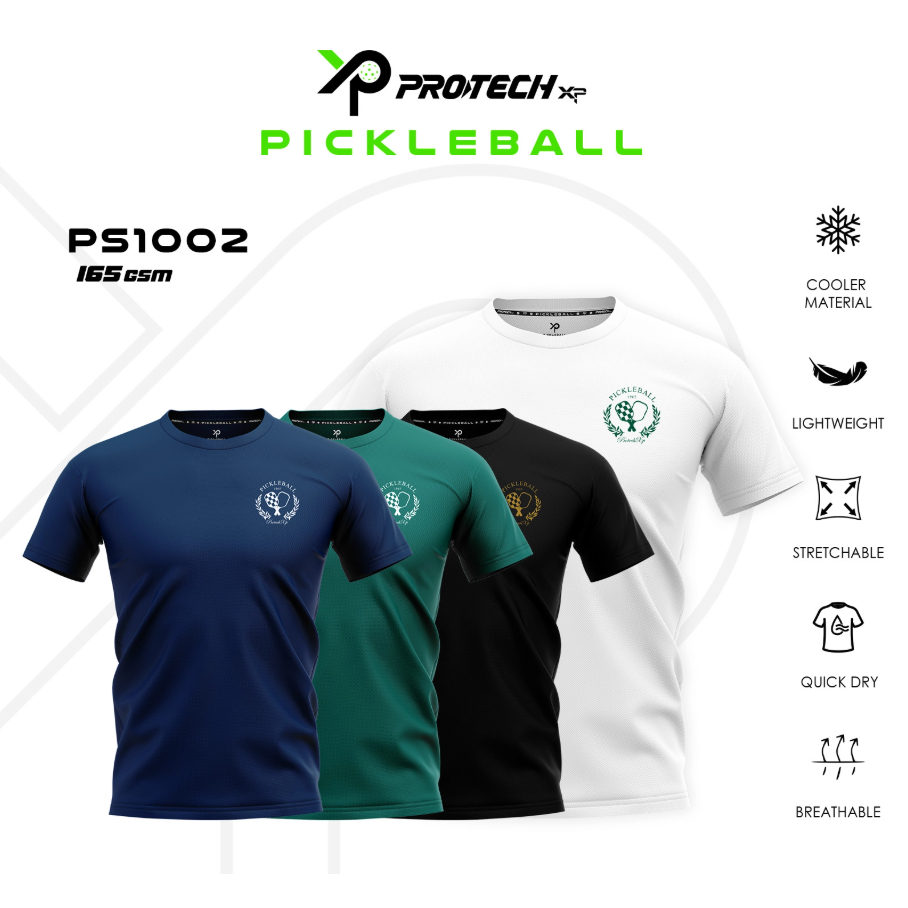 PROTECH XP Lifestyle Pickleball Dry Fit Training Tee - PS1002 (Pickleball/Badminton/Lifestyle ...