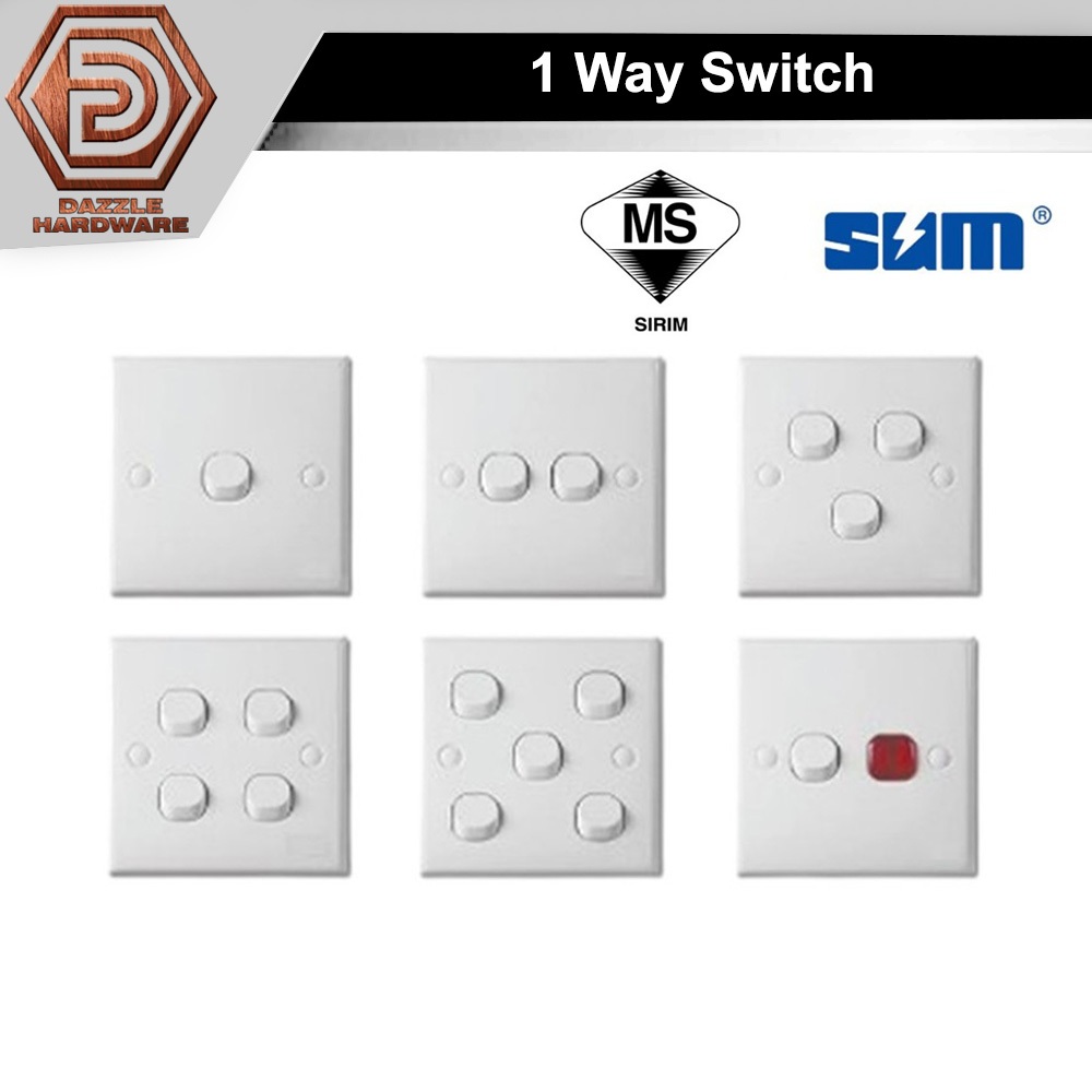 Sum 1 way switch housing switch suis lampu suis rumah 1 gang , 2 gang ...