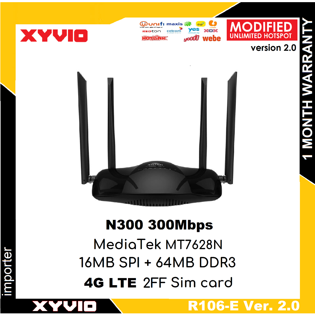 XYVIO R106 🔥MODIFIED UNLIMITED🔥 Hotspot Data 300Mbps Wireless N 4G LTE ...