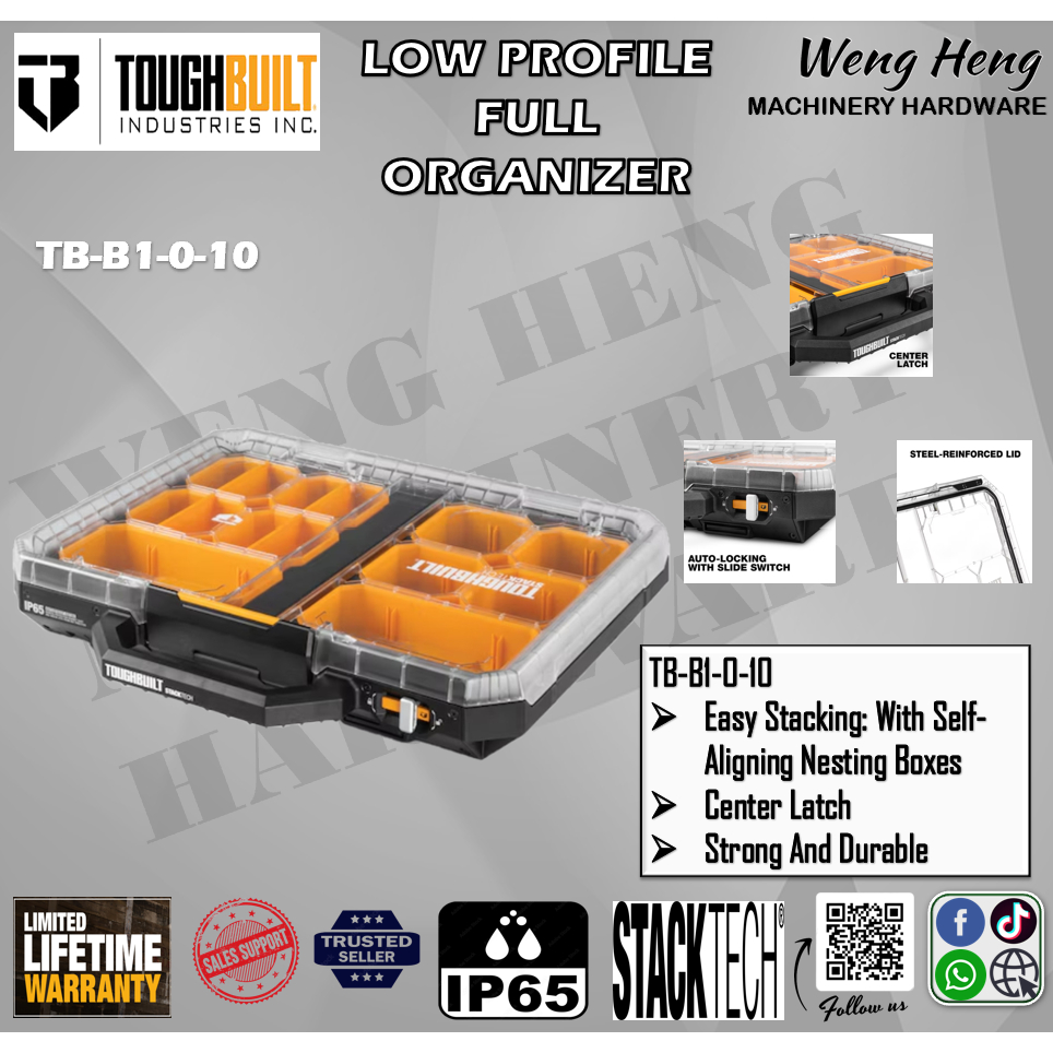 TOUGHBUILT Stacktech Low Profile Full Organizer - MODEL TB-B1-O-10 ...