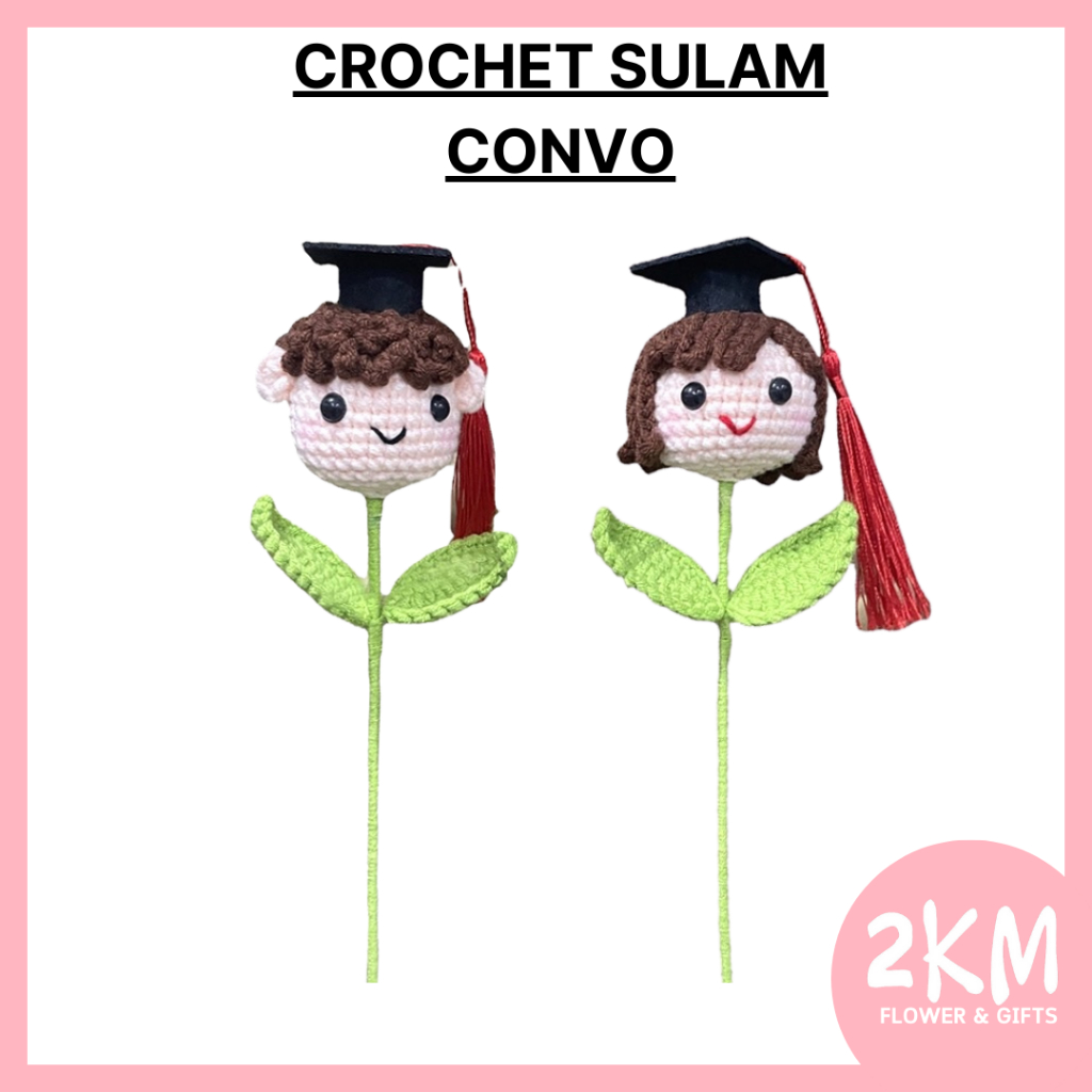 (1PC) CROCHET SULAM CONVO Flower Bunga Sulam Wool Hand Knitted Finished ...