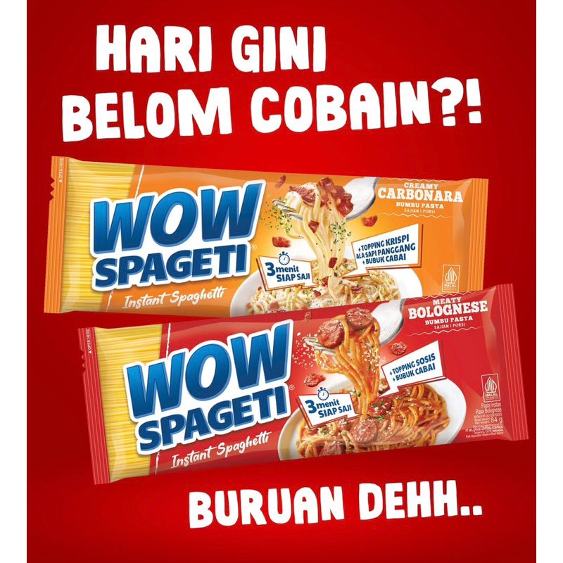 HALAL WOW SPAGETI CARBONARA BOLOGNESE AGLIO OLIO INSTANT SPAGETI VIRAL SPAGHETTI INSTANT 88g ...