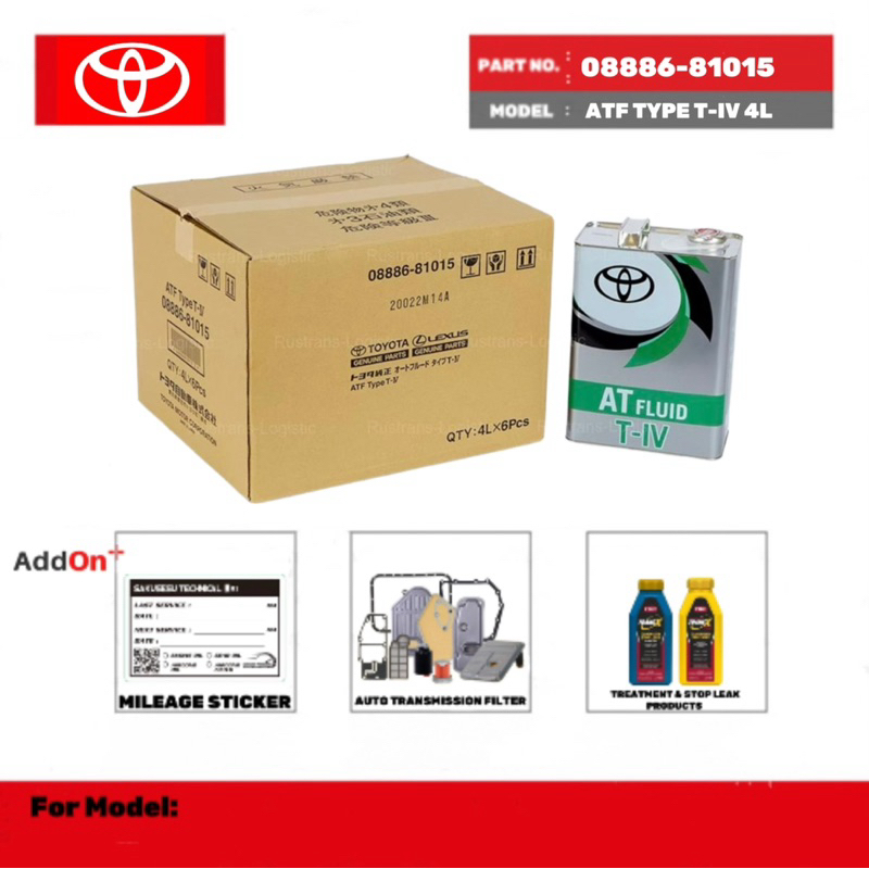 08886-81015 Toyota ATF Type T-IV auto transmission fluid (4 liter) for ...