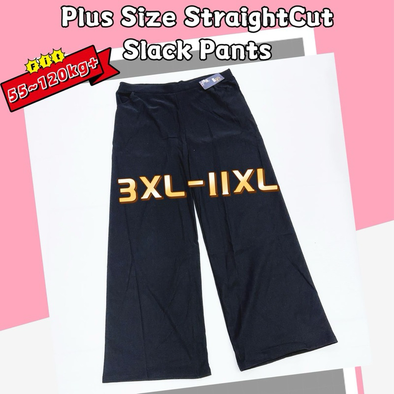 3XL/11XL Plus Size StraightCut Slack Pants Wide Leg Slack Pants High ...
