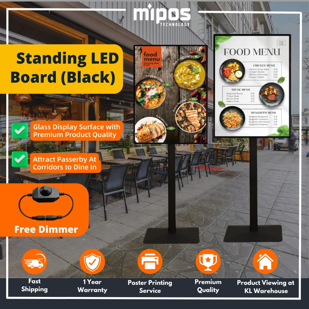 LED Menu Board Stand/Standing LED Lightbox Menu Promotion Display ...