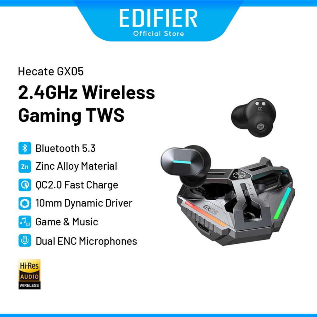 Edifier Hecate GX05 Gaming Earbuds - Bluetooth V5.3 | Hi-Res Audio | LHDC | 2.4 GHz Dongle ...