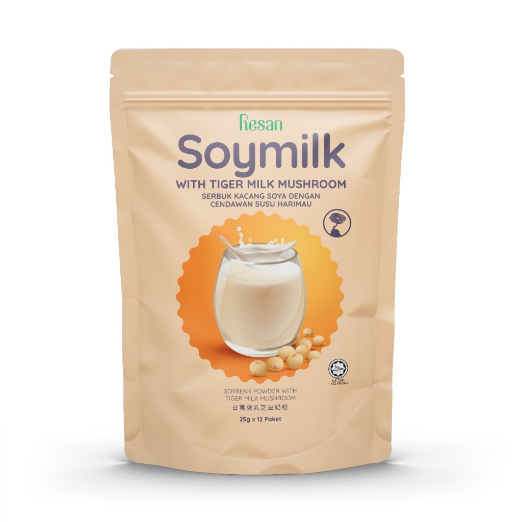 Soymilk with Tiger Milk Mushroom 300g (12 Sachets) / Susu Soya dengan ...