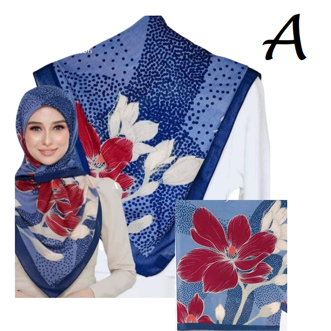 Hijab Tudung Cotton Premium Tudung Bawal Corak Bawal Printed Bidang 45 ...
