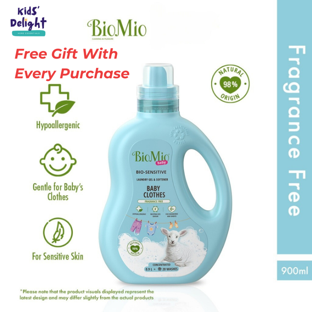 BioMio Baby Bio-Sensitive Baby Detergent Laundry Gel & Fabric Softener ...