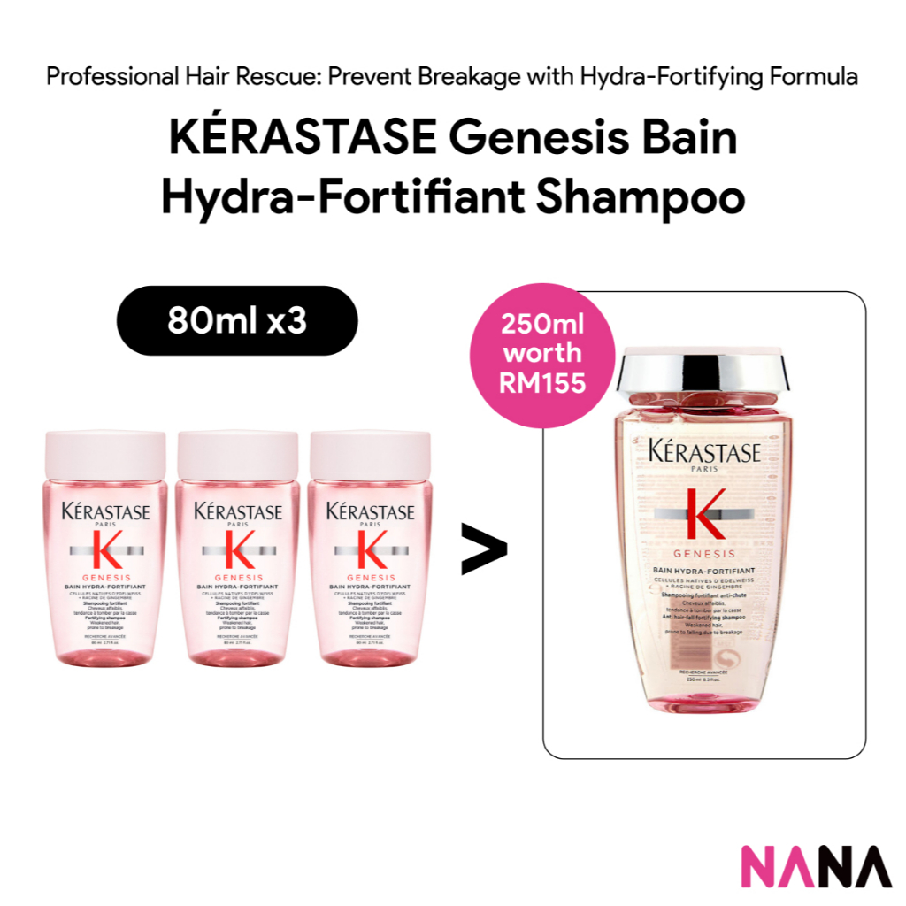 KÉRASTASE Genesis Bain Hydra-Fortifiant Shampoo Sample Pack (80ml x 3/2 ...