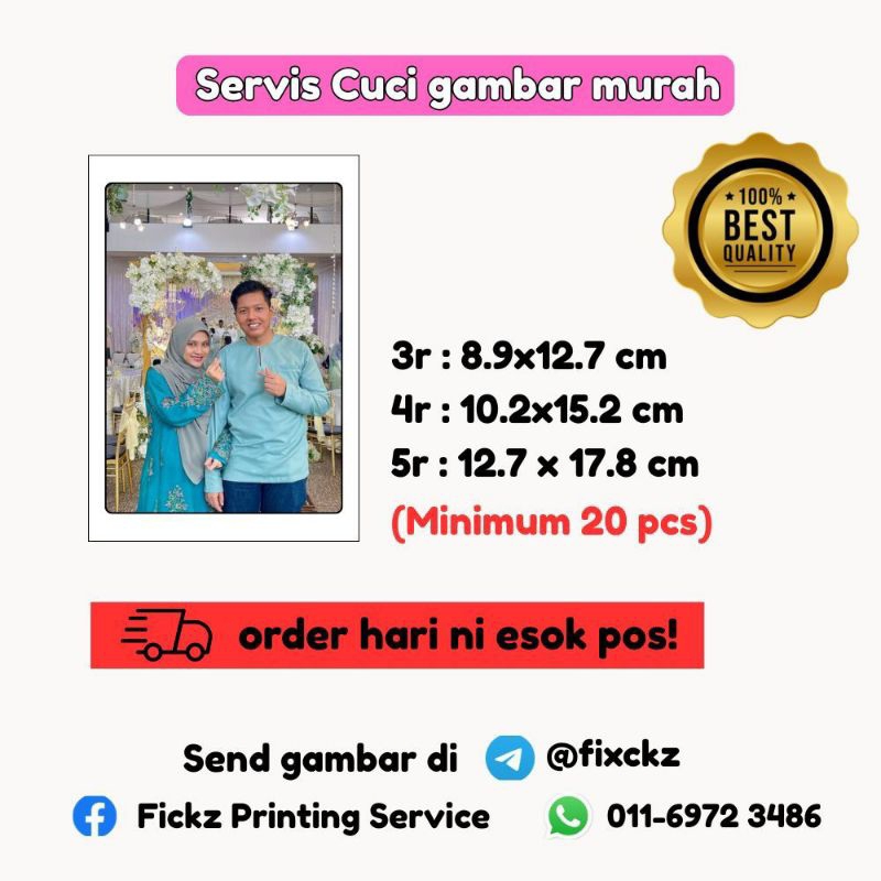 ALACART Photo Printing/Cuci Gambar – 2R 3R 4R 5R A4 Size – Borderless ...