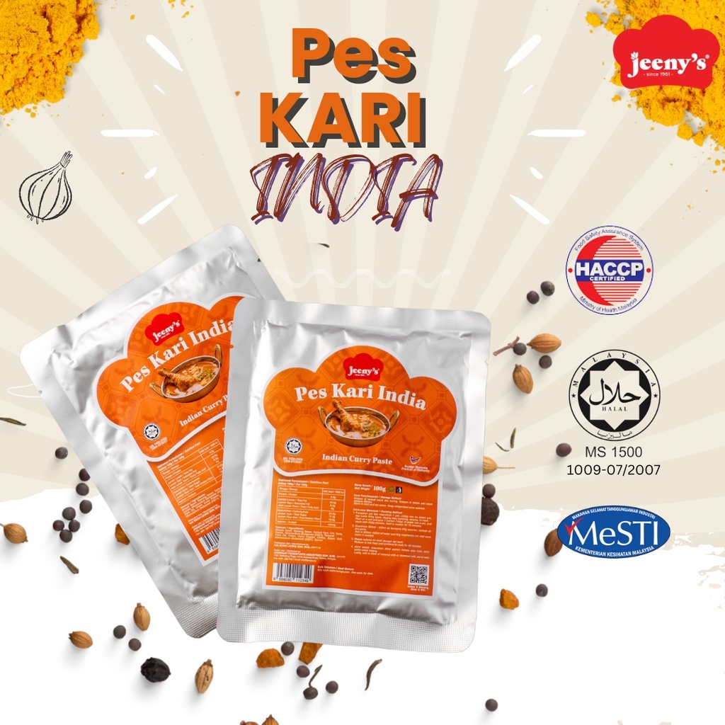 Jeeny's Pes Kari India/Curry Indian Paste/Rempah Kari India Ayam Daging ...