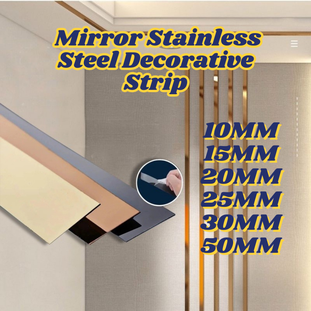 5 Meter Stainless Steel Strip Mirror For Wall & Ceiling Gold Strip ...