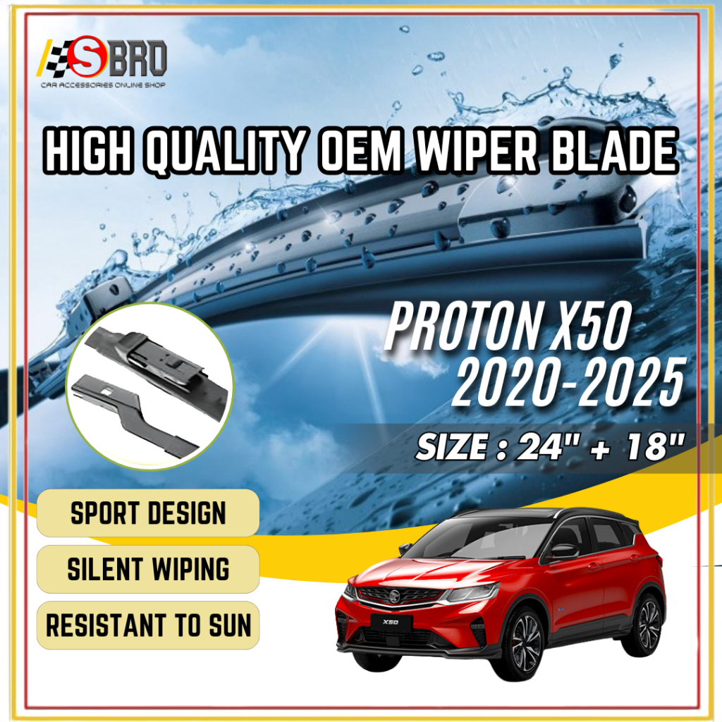 Proton X50 2020-2025 OEM Front Windshield Wiper High Quality 24” + 18 ...
