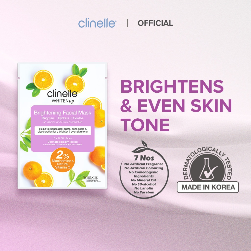 Clinelle Whitenup Brightening Facial Mask - Reduce Dark Spots, Acne ...