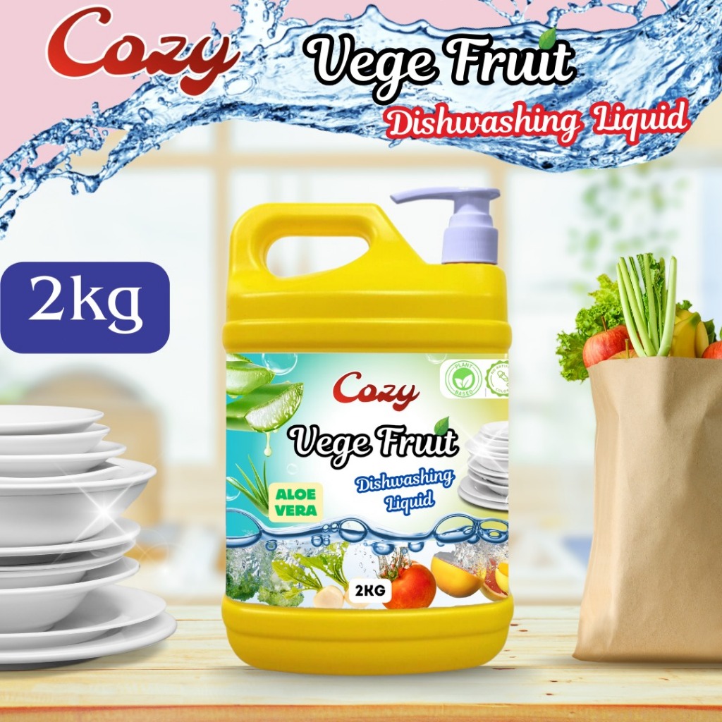 Cozy Dishwashing Liquid Aloe 2kg Kitchen Anti-bacterial Sabun pencuci ...
