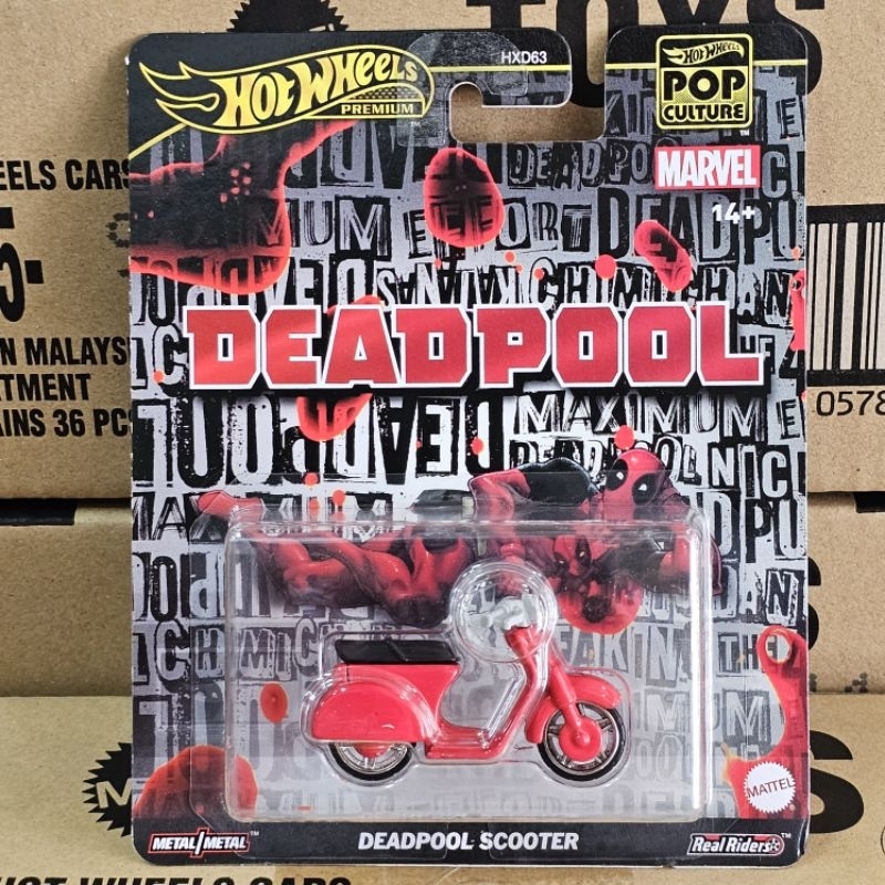 HOT WHEELS PREMIUM POP CULTURE DEADPOOL MARVEL DEADPOOL SCOOTER ...
