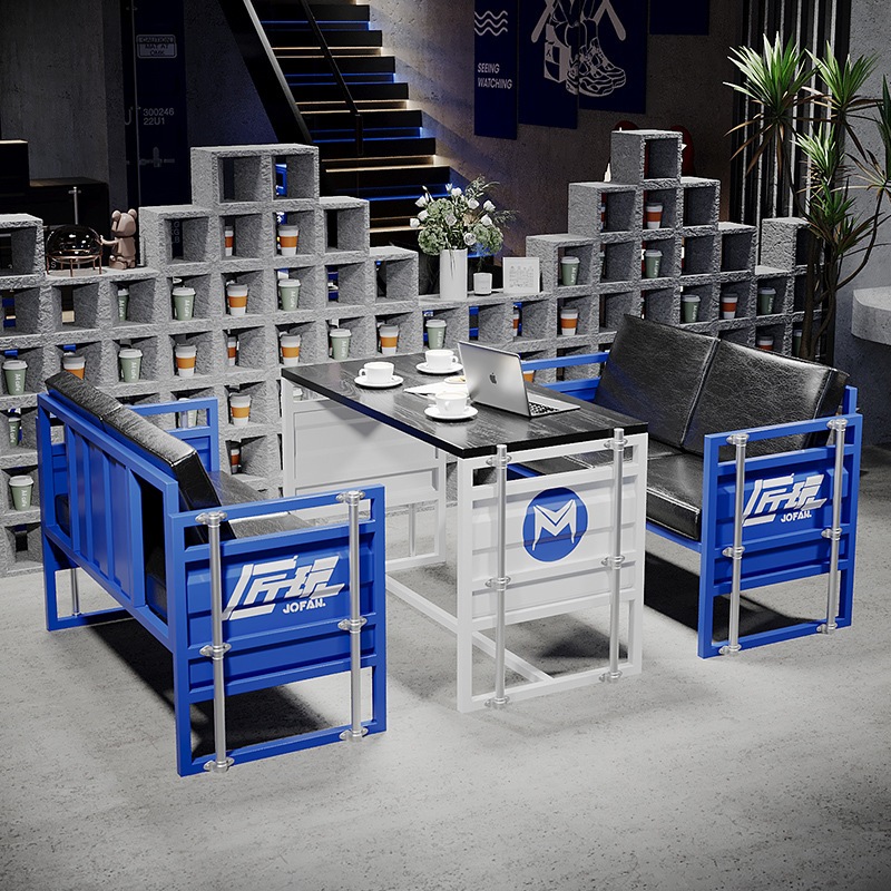 Industrial style bar table and chair combination dining table container ...