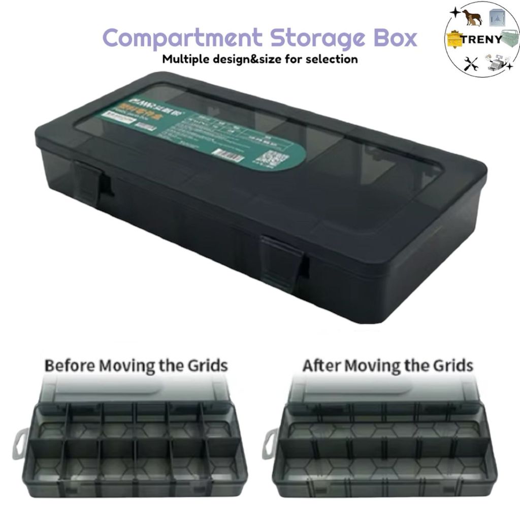 Hardware Parts Storage Toolbox Screw Organizer Plastic Box with ...