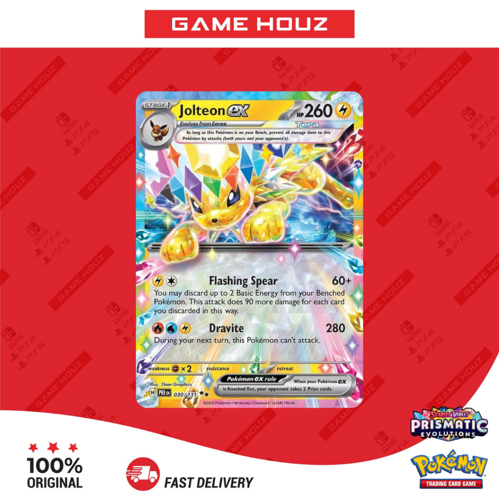(PTCG) Jolteon ex (030/131) [SV8.5-Scarlet & Violet Prismatic Evolutions] | Shopee Malaysia