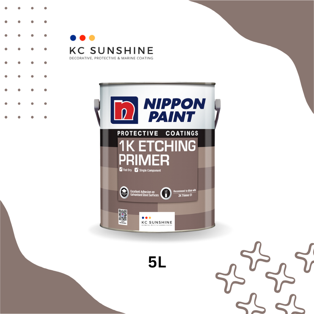 5L Nippon Paint 1K Etching Primer | Galvanised Paint | Acid Catalysed Etching Primer | Tie Coat ...