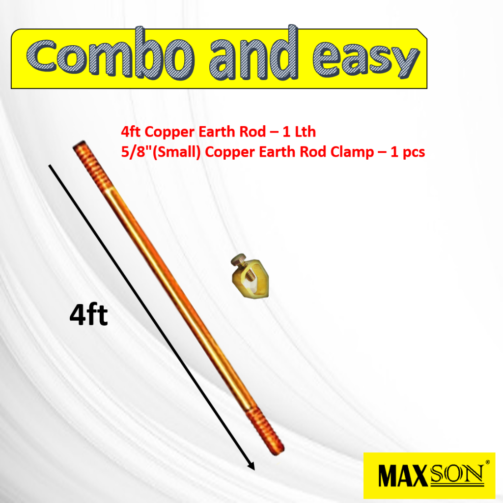 MAXSON 4FT COPPER EARTH ROD STICK GROUNDING Besi Tembaga | Shopee Malaysia