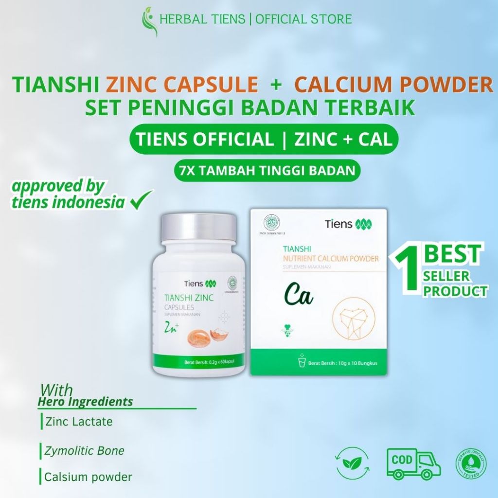 Ubat Tinggi Badan Original Lulus Kkm Calsium + Zinc Supplement Height ...