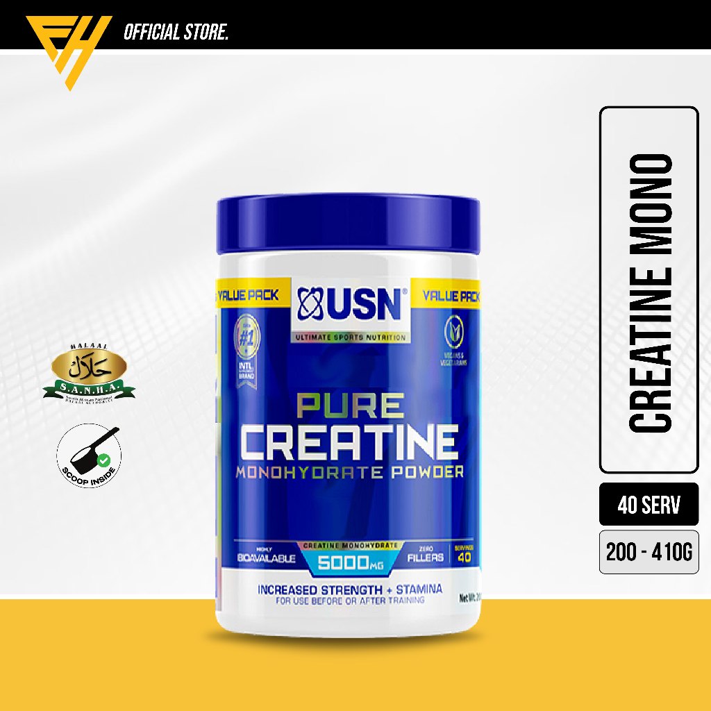 CLEARANCE USN Pure Creatine Monohydrate 410g (82 Servings | Unflavored ...
