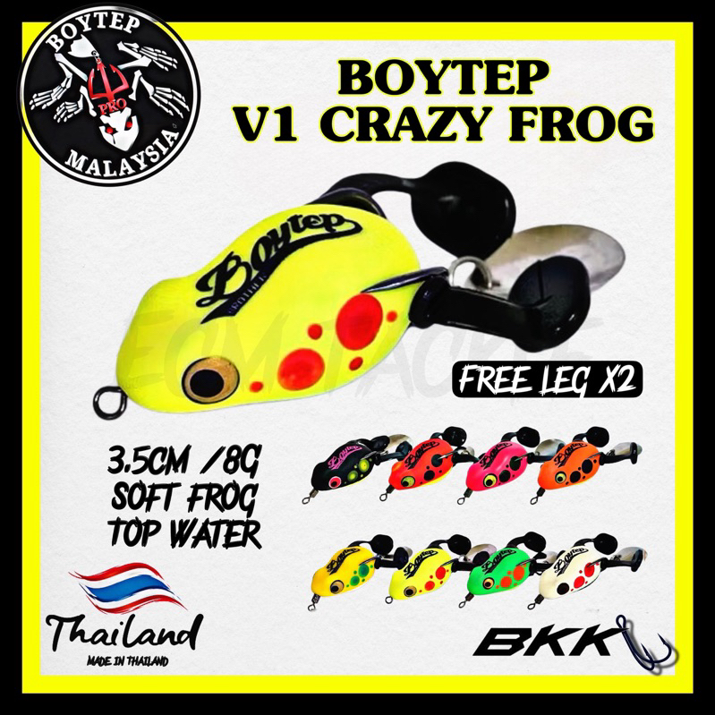 Boytep M.Frog V1 | 3.5cm / 8g | FREE Extra Leg | Thailand Soft Frog ...