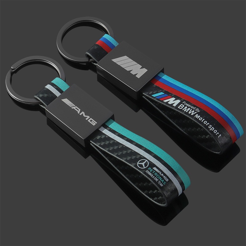 BMW M3 Mercedes AMG Key Chain Metal + Leather Car Key Ring | Shopee ...