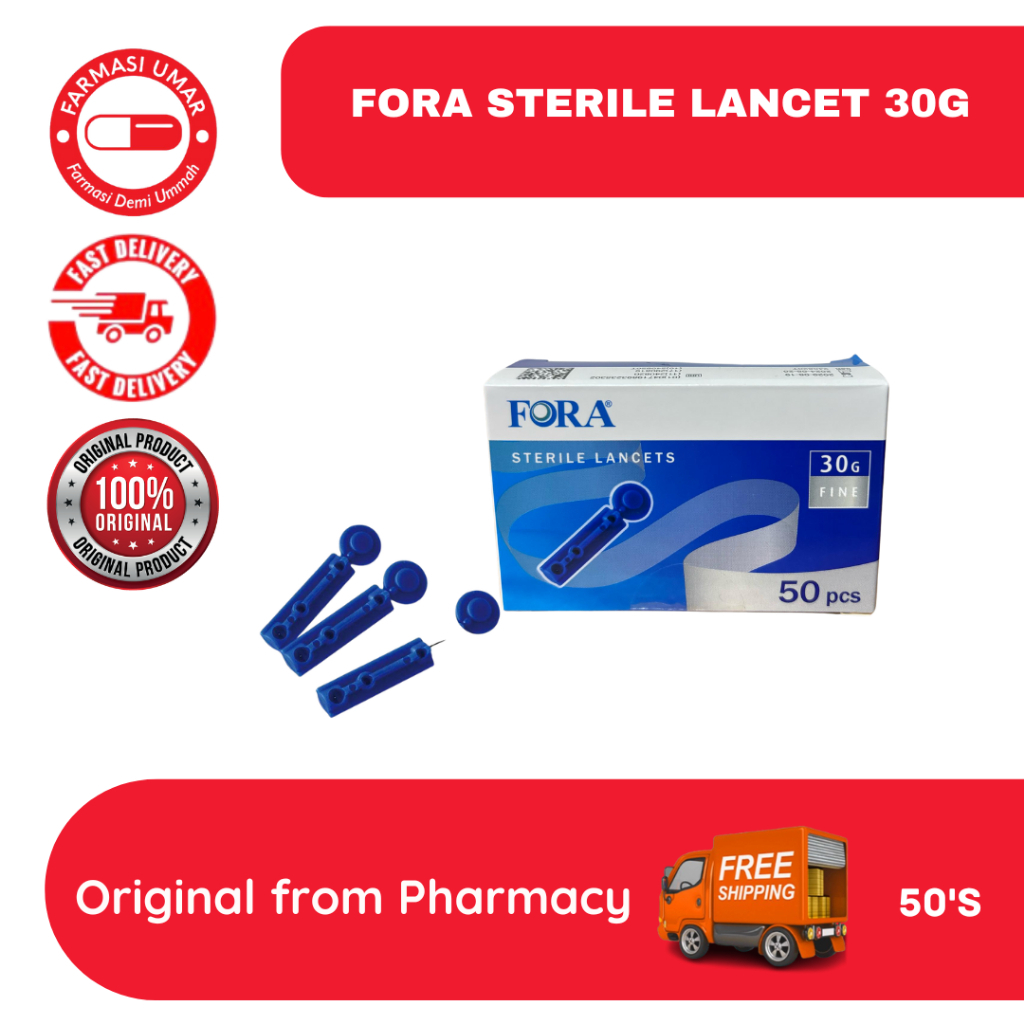 FORA TENDER STERILE LANCETS 30G - FINE LANCETS (50 PCS PER BOX ...