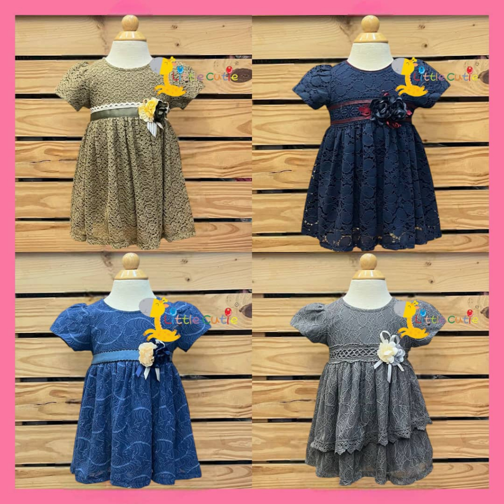 Little Cutie BGD60 Newborn Baby Girl Gown Baby Girl Lacey Dress (Gaun ...