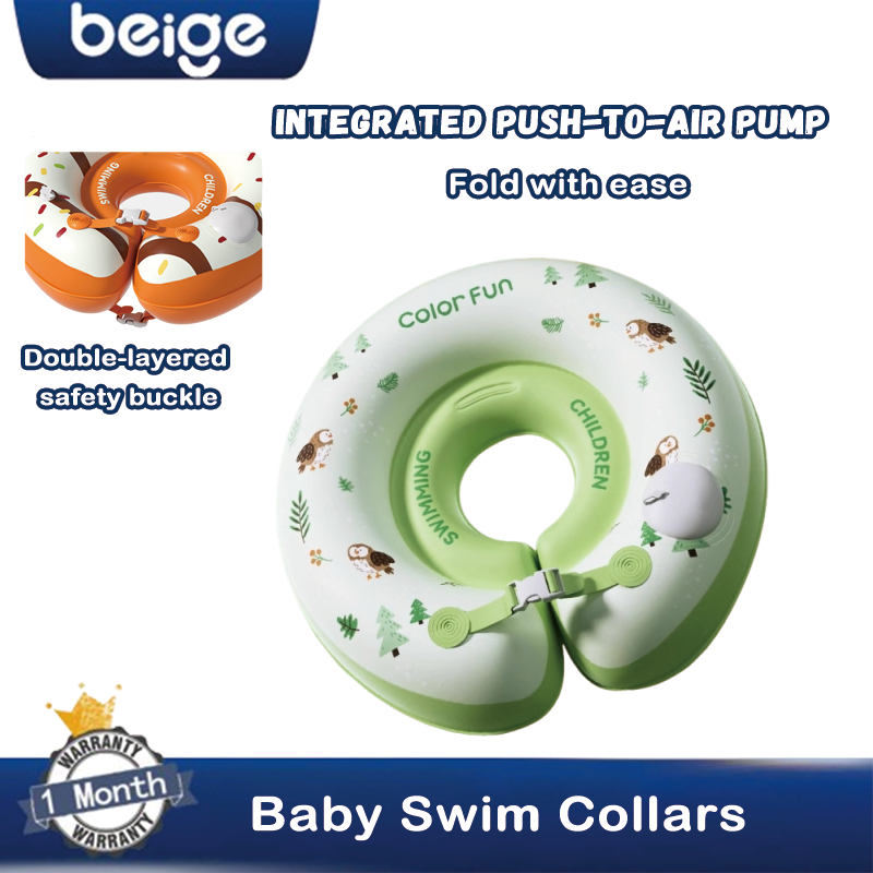 Beige Swimming Neck Ring Baby Swimming Adjustable Neck Float Newborn ...
