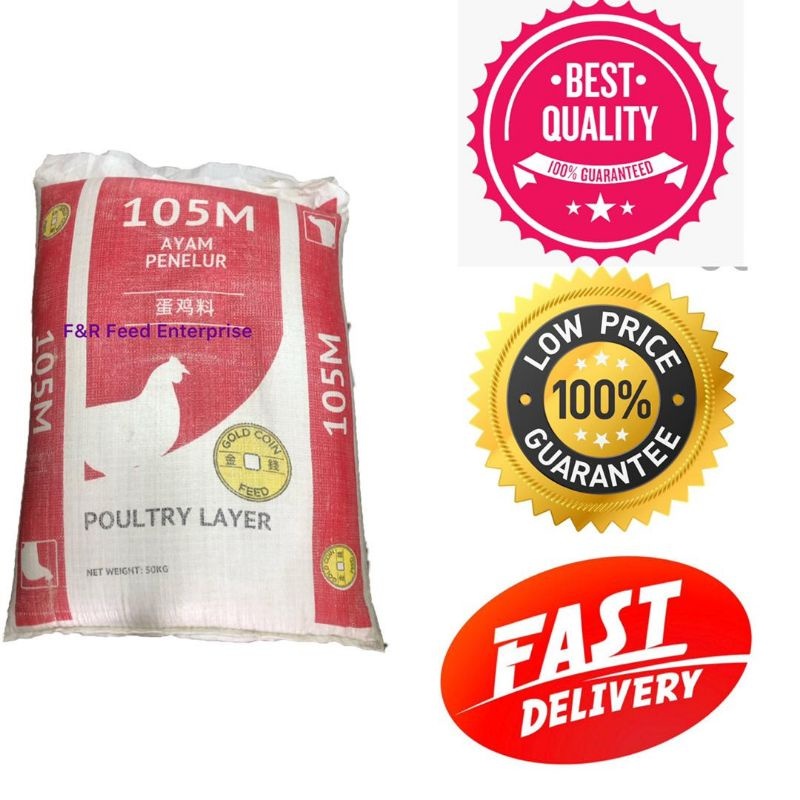 *Repack 25KG* Gold Coin [105M]Dedak Penelur Ayam Telur Burung Puyuh ...