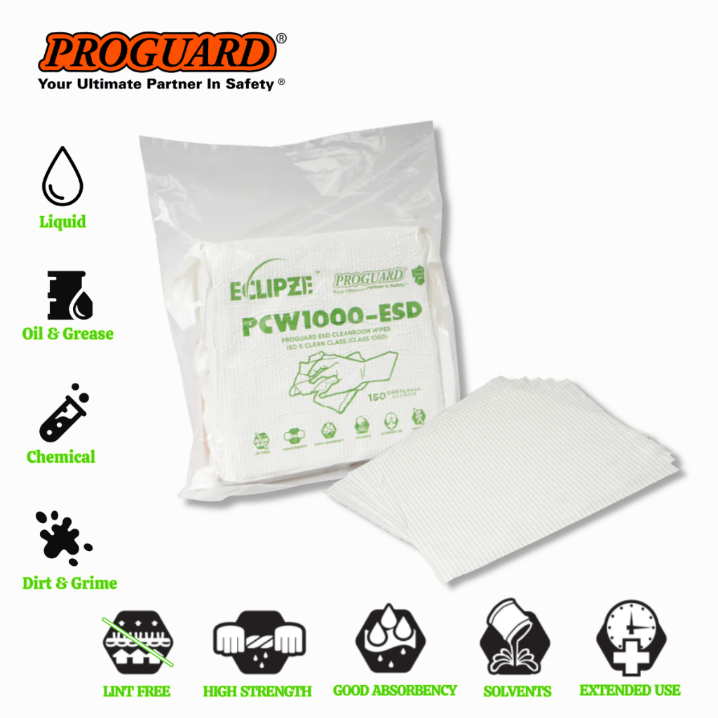 ESD Cleanroom Industrial Wipes ISO 6 Class 1000 Lint Free Antistatic ...