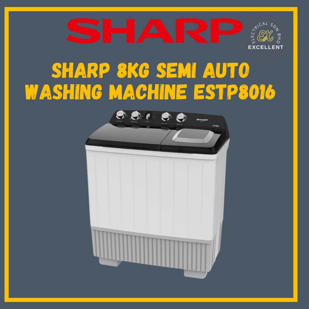 SHARP 8KG SEMI AUTO WASHING MACHINE ESTP8016 | Shopee Malaysia