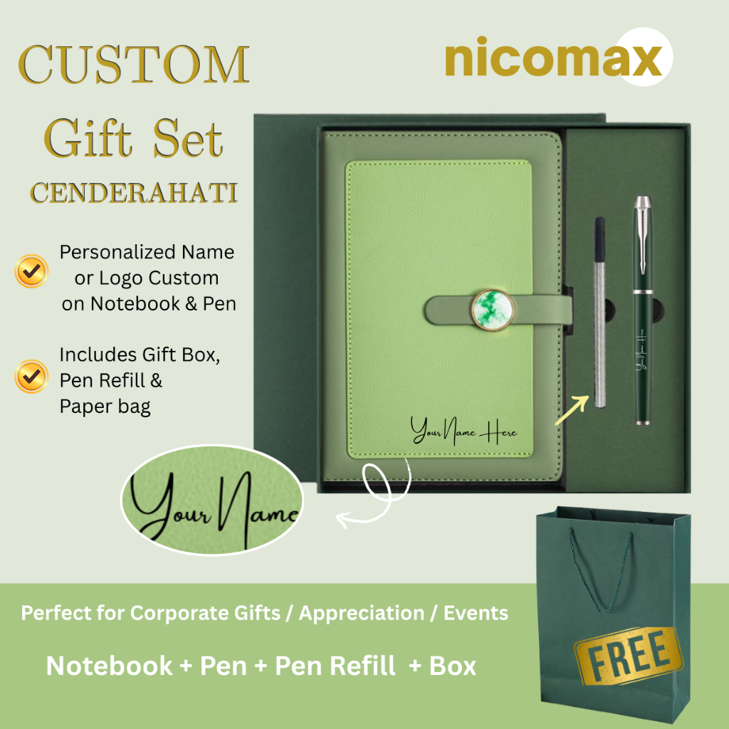 Custom Buku Nota Custom Made Notebook Stationery Corporate Gift Set ...